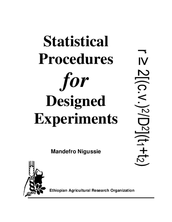 (PDF) Statistical Procedures for Designed Experiments