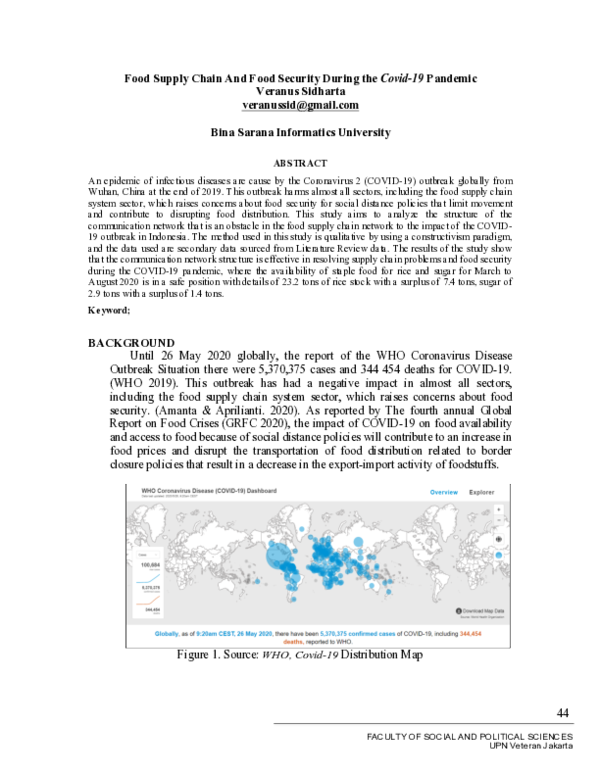 (PDF) Food Supply Chain And Food Security During the Covid-19 Pandemic