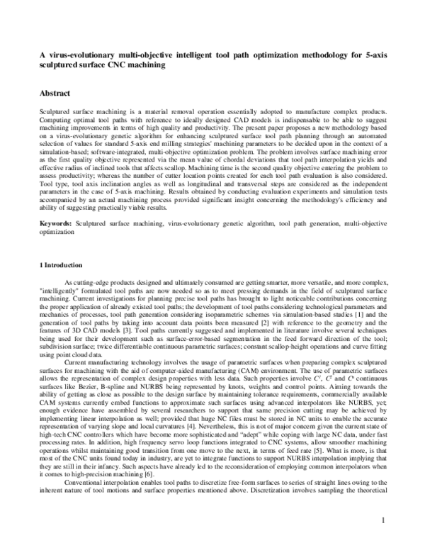 (PDF) A virus-evolutionary multi-objective intelligent tool path ...
