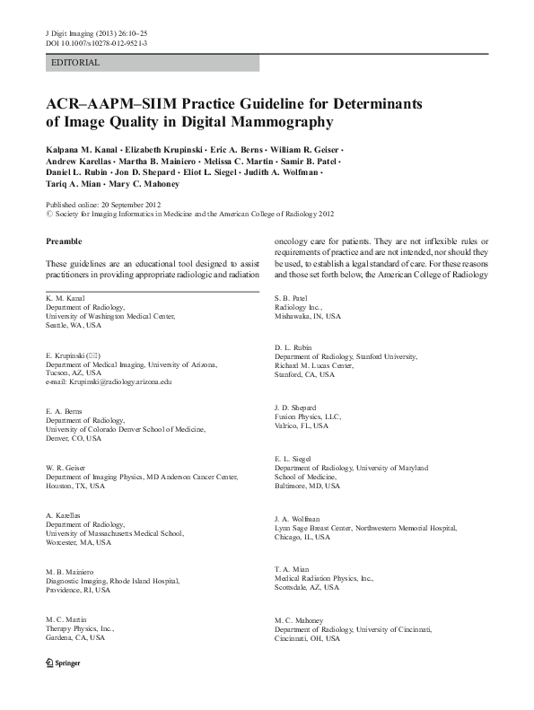 (PDF) ACR–AAPM–SIIM Practice Guideline for Determinants of Image ...