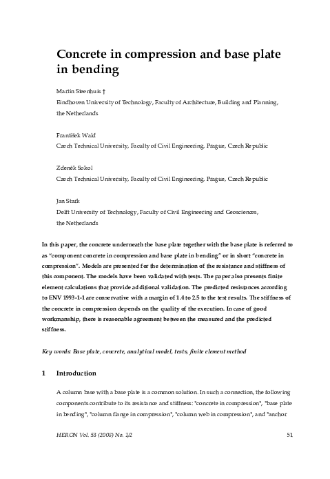 (PDF) Concrete in compression and base plate in bending