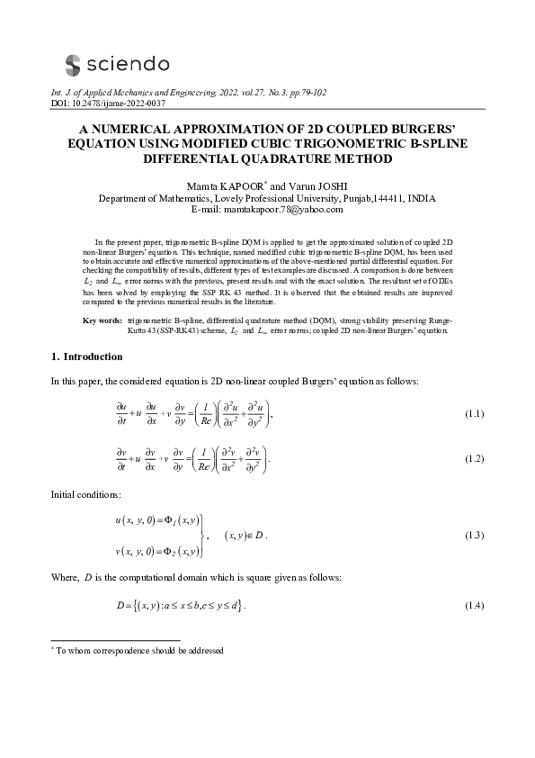 (PDF) A Numerical Approximation of 2D Coupled Burgers’ Equation Using ...