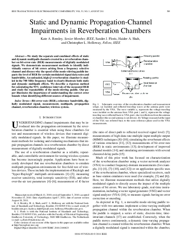(PDF) Static and Dynamic Propagation-Channel Impairments in Reverberation Chambers | Haider Shah ...