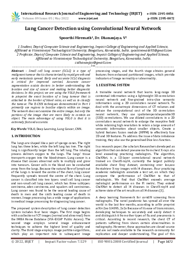 Pdf Lung Cancer Detection Using Convolutional Neural Network