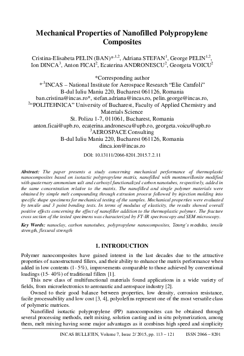 (PDF) Mechanical Properties of Nanofilled Polypropylene Composites