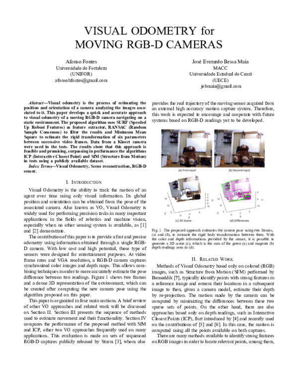 (PDF) Visual Odometry for RGB-D Cameras