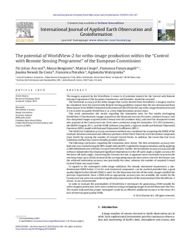 (PDF) The potential of WorldView-2 for ortho-image production within ...