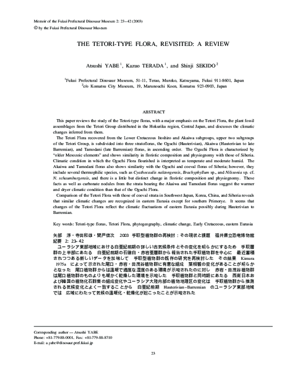 (PDF) The Tetori-type flora, revisited: a review