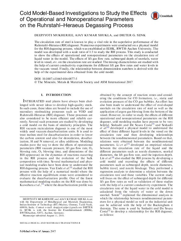 (PDF) Cold Model-Based Investigations to Study the Effects of ...