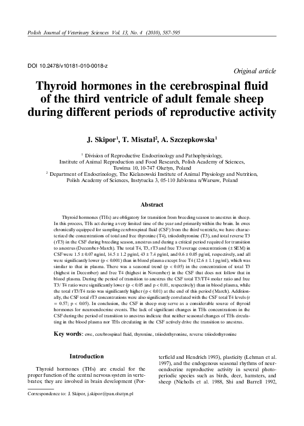 (PDF) Thyroid hormones in the cerebrospinal fluid of the third ...