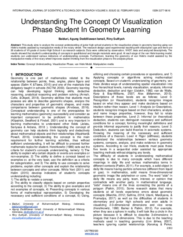 (PDF) Understanding The Concept Of Visualization Phase Student In ...