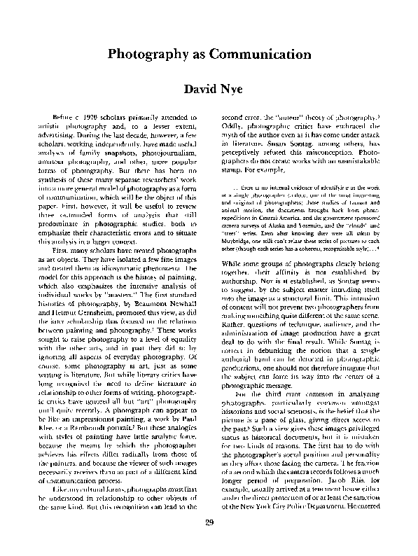 (PDF) Photography as Communication