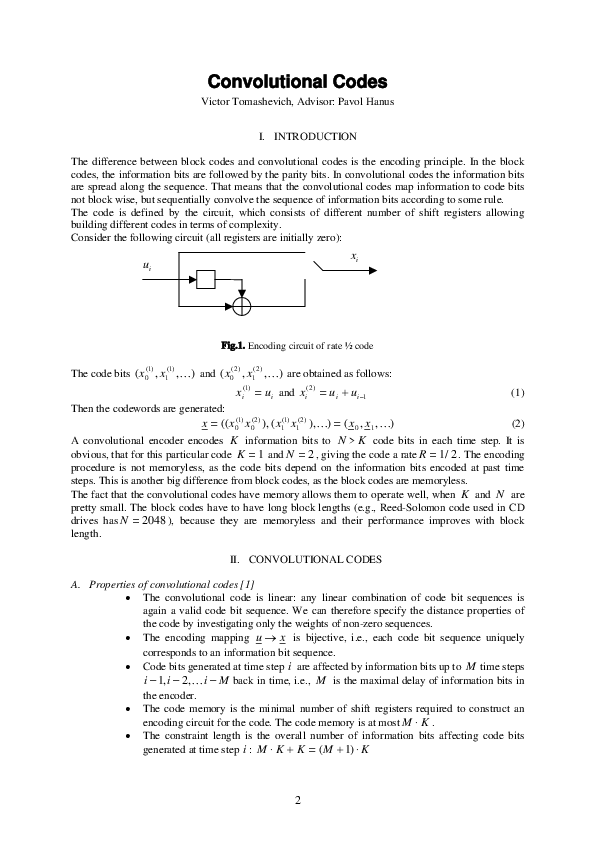 (PDF) 2 Convolutional Codes