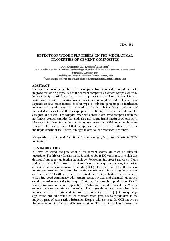 (PDF) Effects of Wood-Pulp Fibres on the Mechanical Properties of ...