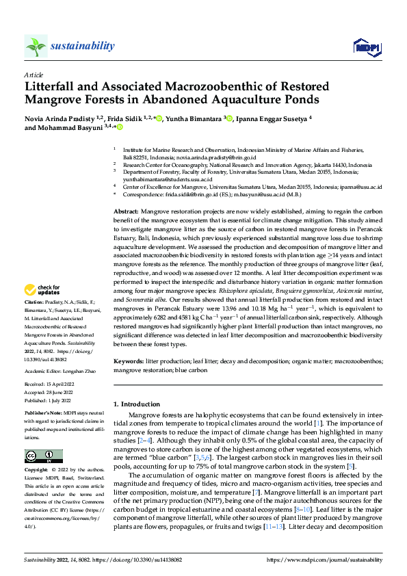 (PDF) Litterfall and Associated Macrozoobenthic of Restored Mangrove ...