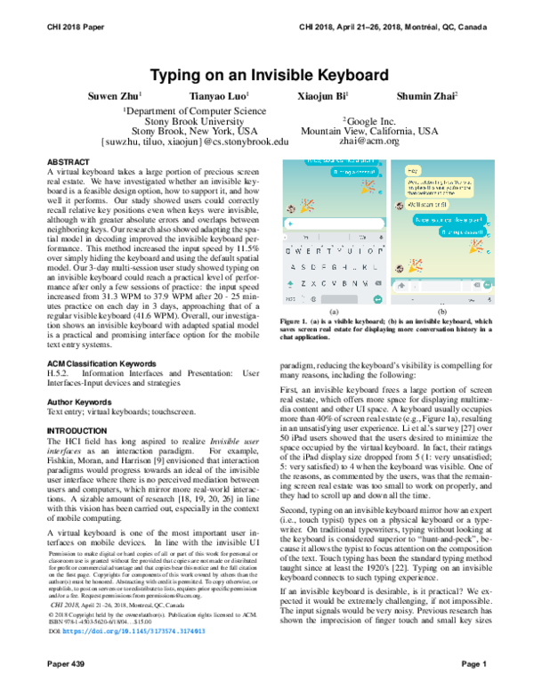 (PDF) Typing on an Invisible Keyboard
