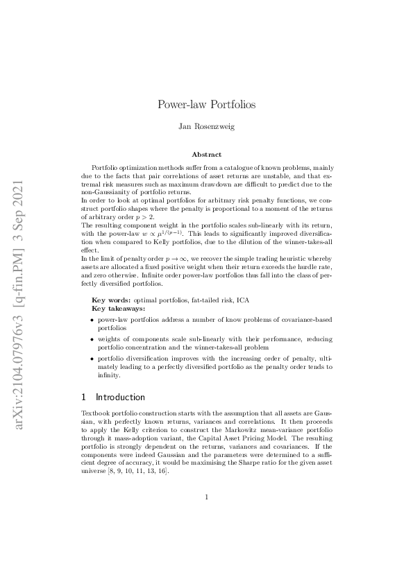 (PDF) Power-law Portfolios