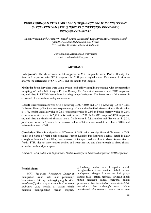 (PDF) Perbandingan Citra Mri Pedis Sequence Proton Density Fat ...