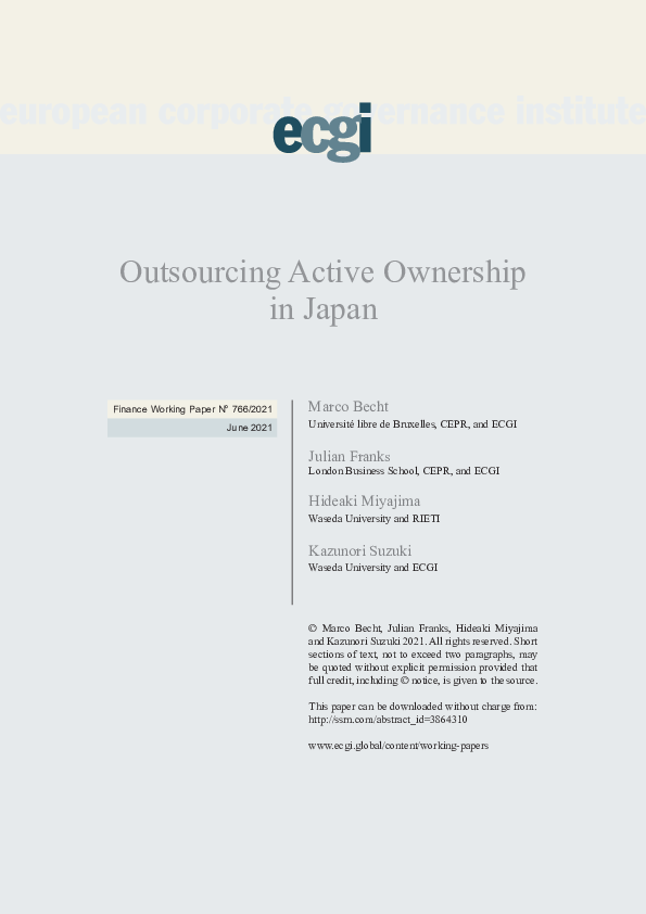(PDF) Outsourcing Active Ownership in Japan | Julian Franks - Academia.edu