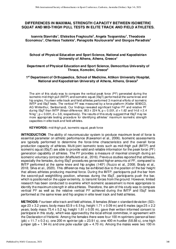 (PDF) Differences in Maximal Strength Capacity Between Isometric Squat ...