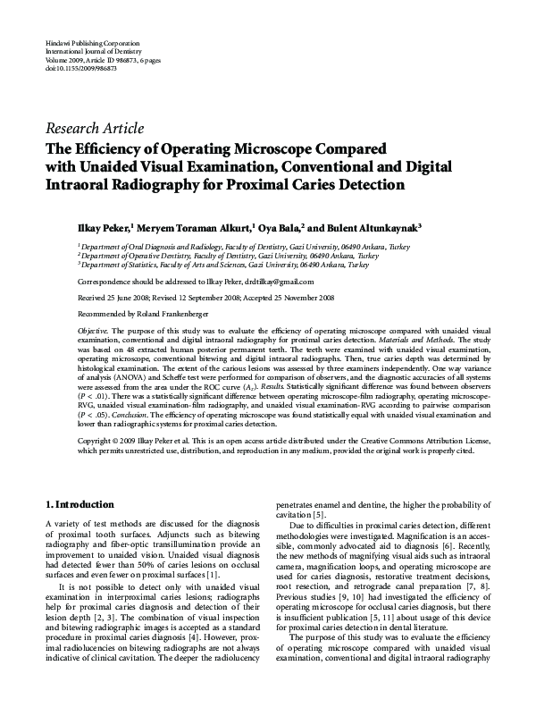 Pdf The Efficiency Of Operating Microscope Compared With Unaided