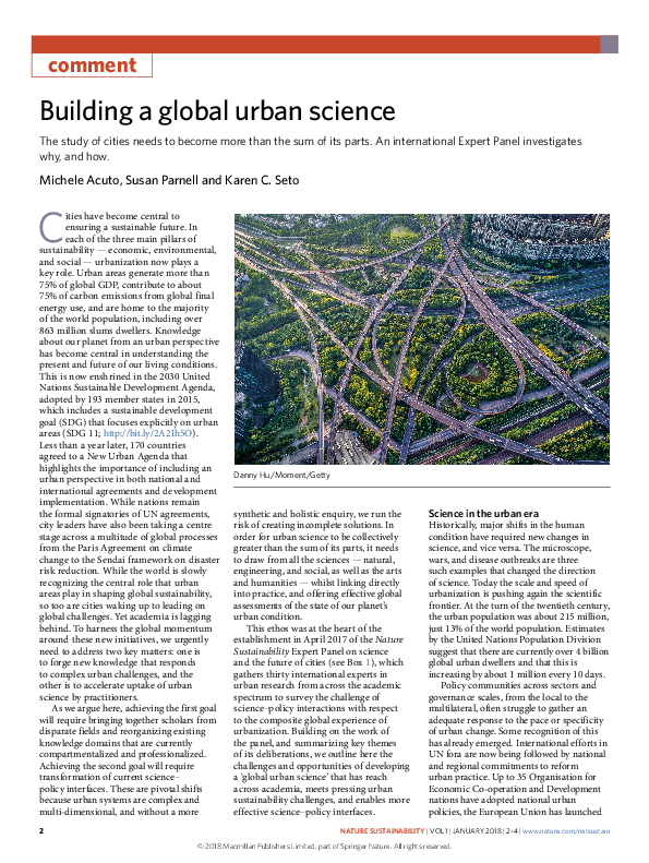 (PDF) Building a global urban science