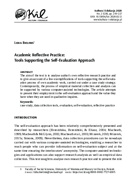 (PDF) Academic Reflective Practice: Tools Supporting the Self ...