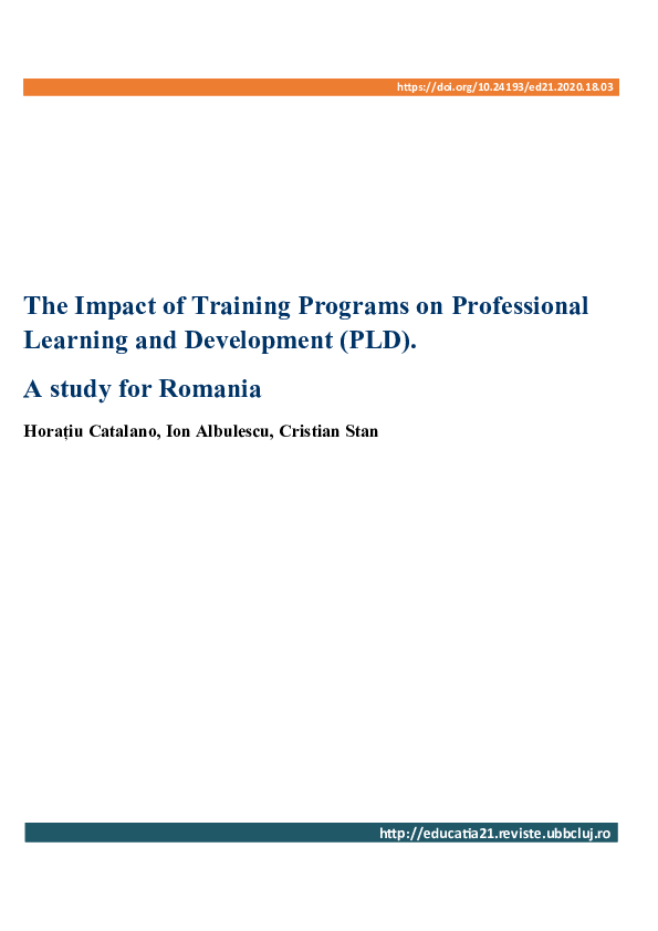 (PDF) The Impact of Training Programs on Professional Learning and Development (PLD). A study ...