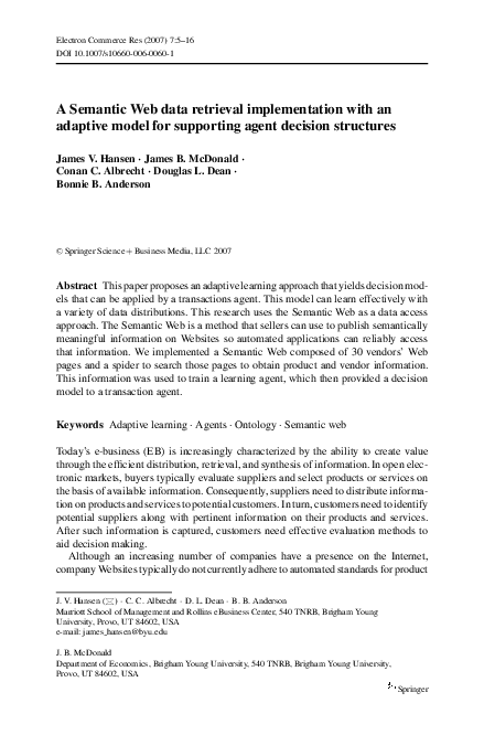 (PDF) A Semantic Web data retrieval implementation with an adaptive model for supporting agent ...