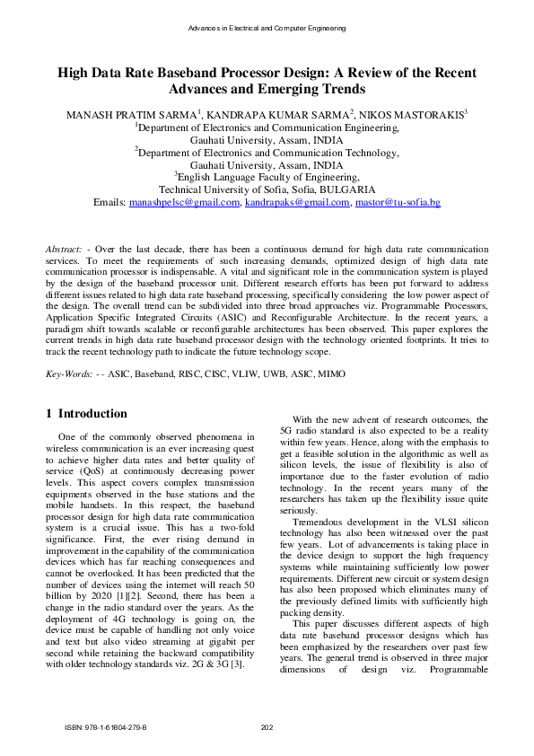 (PDF) High Data Rate Baseband Processor Design: A Review of the Recent ...