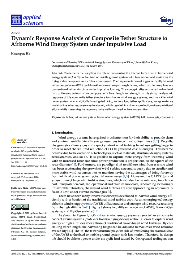 (PDF) Dynamic Response Analysis of Composite Tether Structure to ...