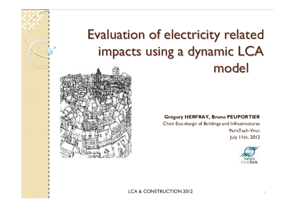 (PDF) Evaluation of electricity related impacts using a dynamic LCA model