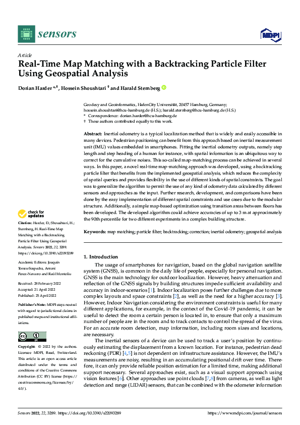 (PDF) Real-Time Map Matching via Particle Filters