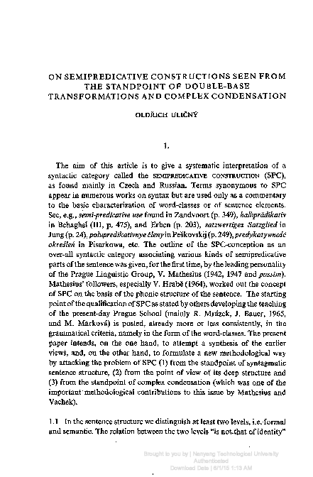 (PDF) On Semipredicative Constructions Seen from the Standpoint of ...