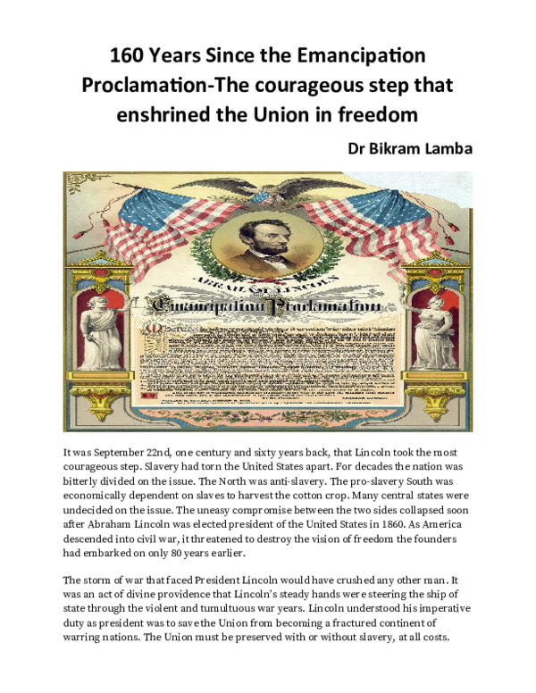 (DOC) 60 Years Since the Emancipation Proclamation-The courageous step ...