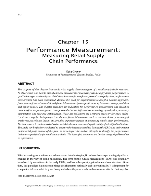 (PDF) Performance Measurement