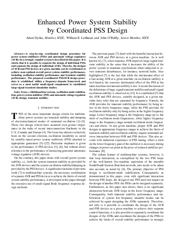 (PDF) Correction to “Enhanced Power System Stability by Coordinated PSS ...