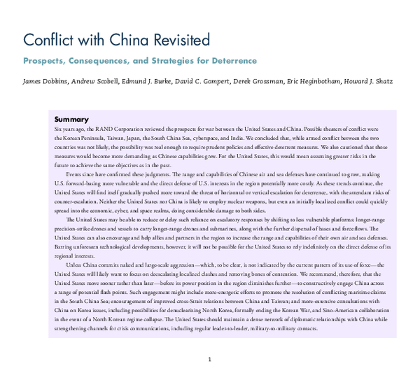 (PDF) Conflict with China Revisited: Prospects, Consequences, and ...