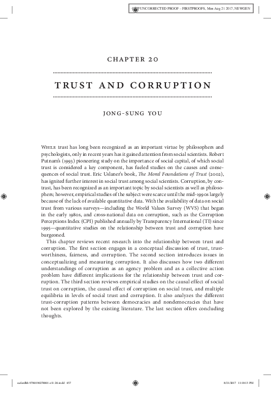 (PDF) Trust and Corruption