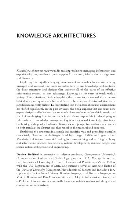 (PDF) Knowledge Architectures