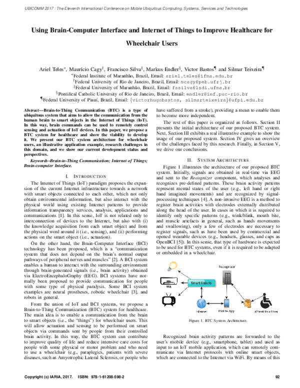 Pdf Using Brain Computer Interface And Internet Of Things To Improve