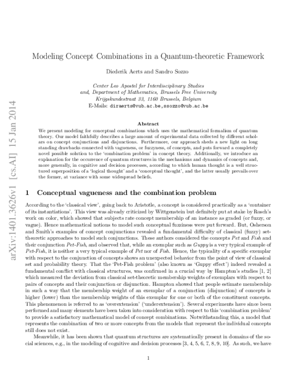 (PDF) Modeling Concept Combinations in a Quantum-Theoretic Framework