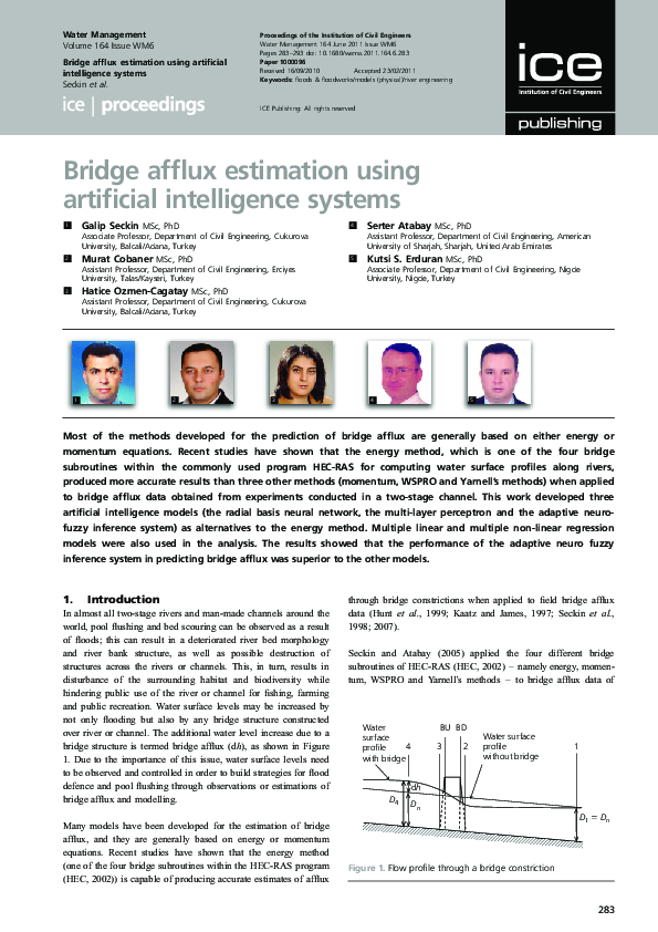 (PDF) Bridge afflux estimation using artificial intelligence systems