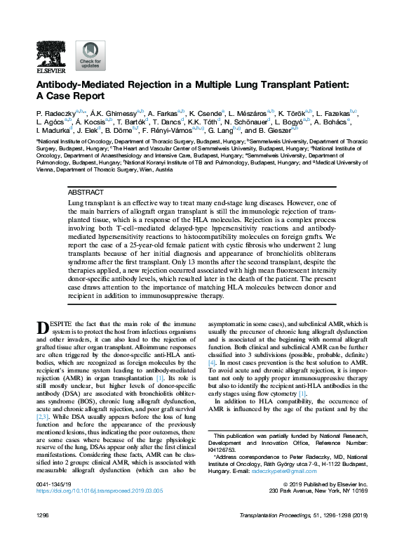 (PDF) Antibody-Mediated Rejection in a Multiple Lung Transplant Patient ...