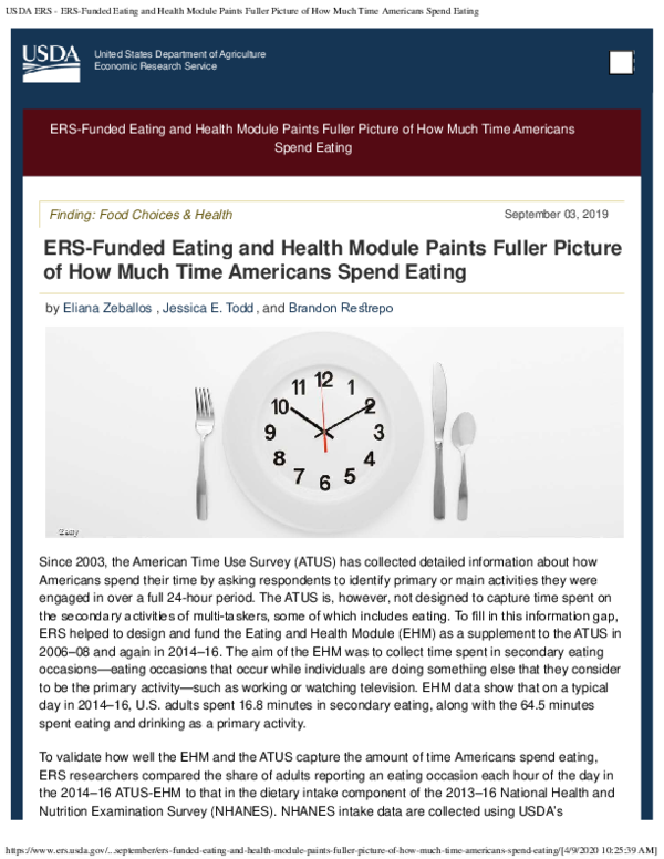 (PDF) ERS-Funded Eating and Health Module Paints Fuller Picture of How ...