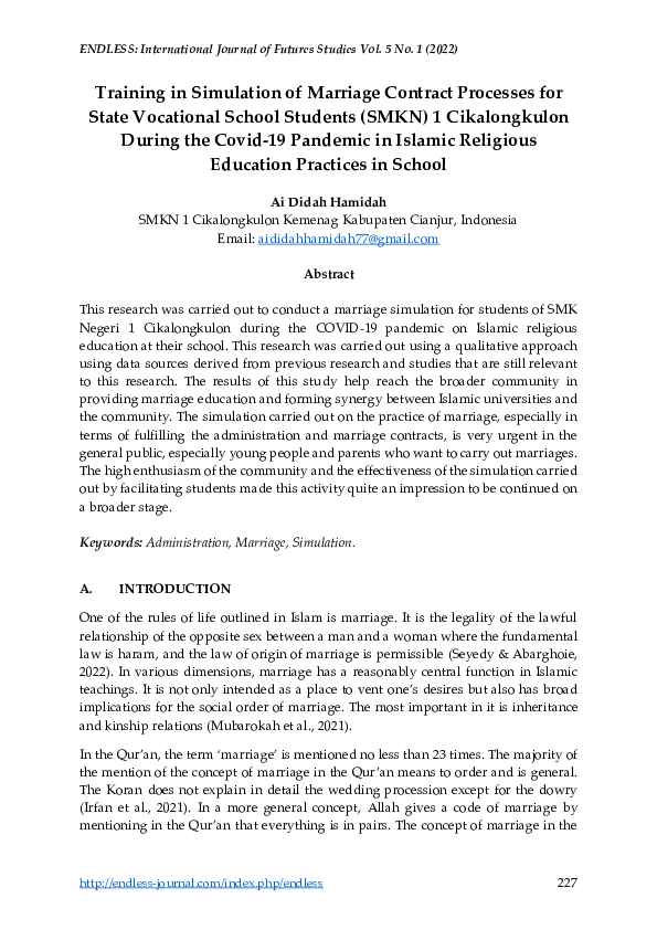 (PDF) Training in Simulation of Marriage Contract Processes for State Vocational School Students ...