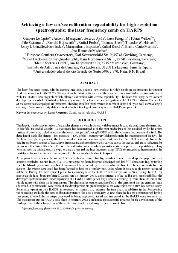 (PDF) Achieving a few cm/sec calibration repeatability for high ...
