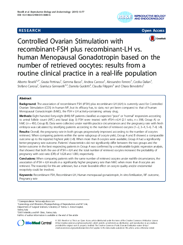(PDF) Controlled Ovarian Stimulation with recombinant-FSH plus ...