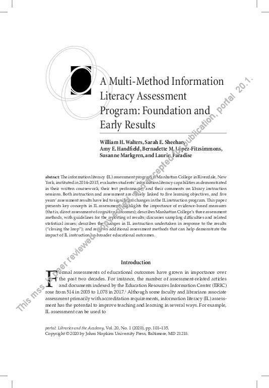 (PDF) A Multi-Method Information Literacy Assessment Program ...
