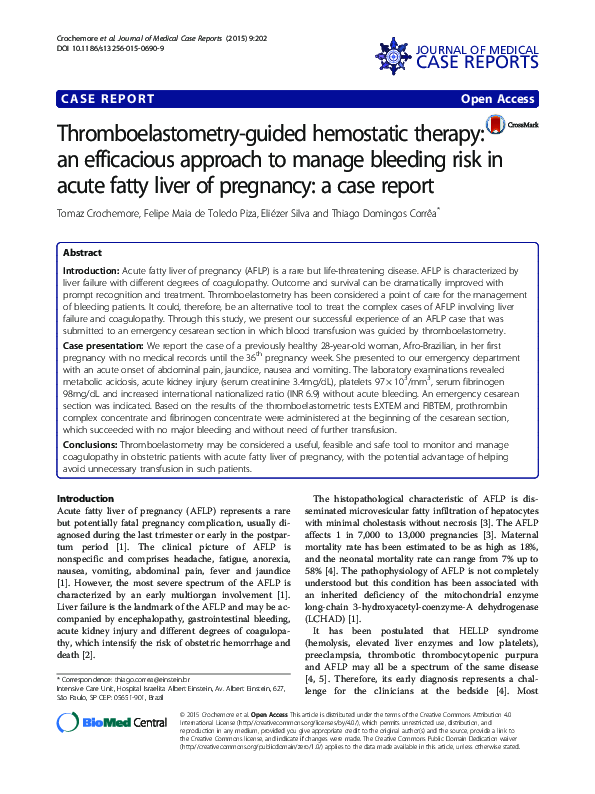 (PDF) Thromboelastometry-guided hemostatic therapy: an efficacious approach to manage bleeding ...